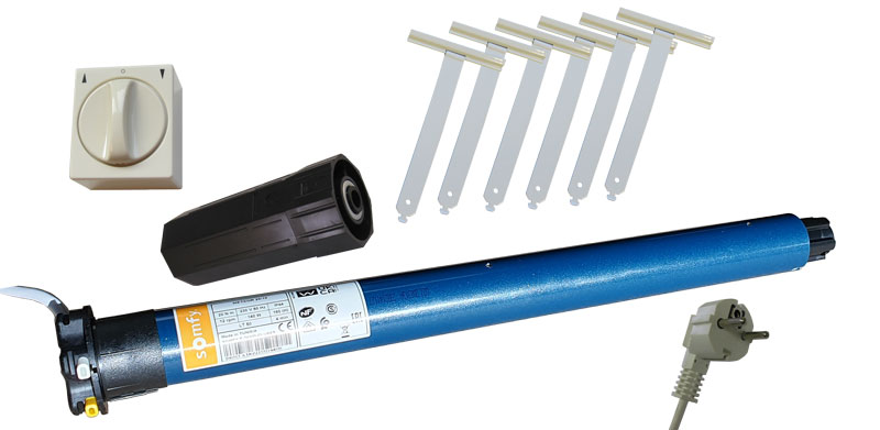 Somfy set rolluikmotor met schakelaar, voor as 8k60 (LT50-serie)